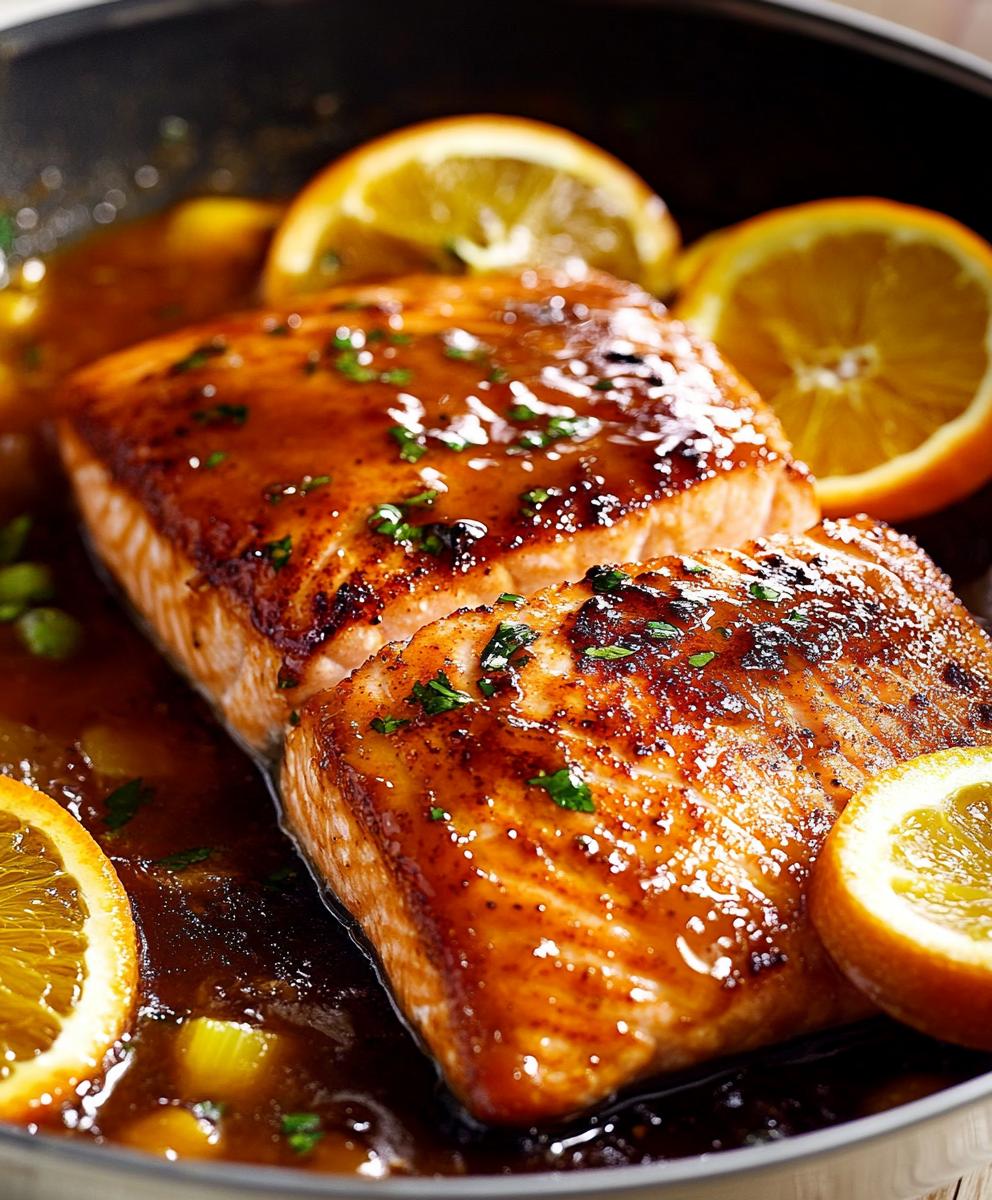 Crispy Honey Orange Glazed Salmon Recipe - yumrecipesonline.com