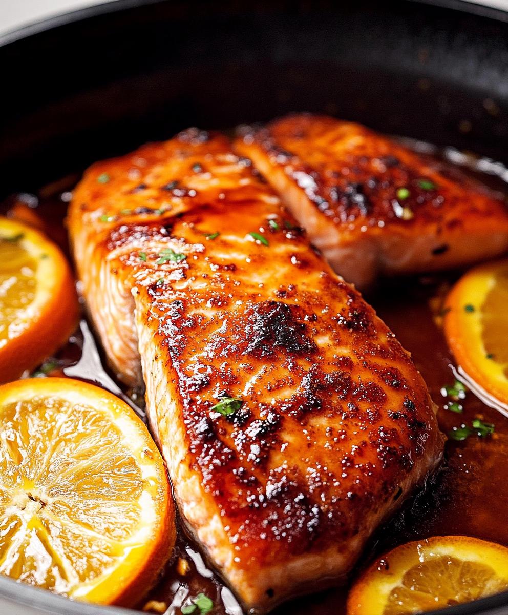 Crispy Honey Orange Glazed Salmon Recipe - yumrecipesonline.com