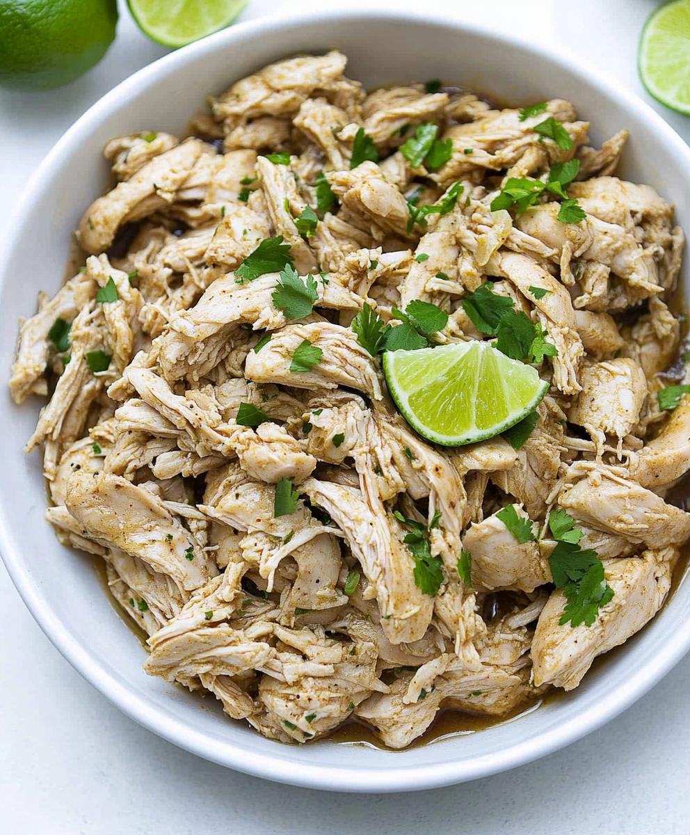 Slow Cooker Honey Lime Shredded Chicken Recipe - yumrecipesonline.com