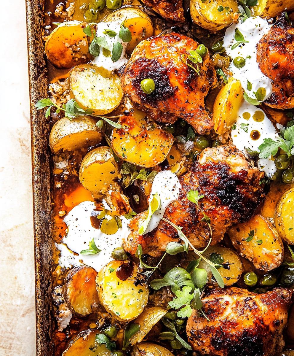 Sheet Pan Lemon Balsamic Chicken And Potatoes Recipe - yumrecipesonline.com